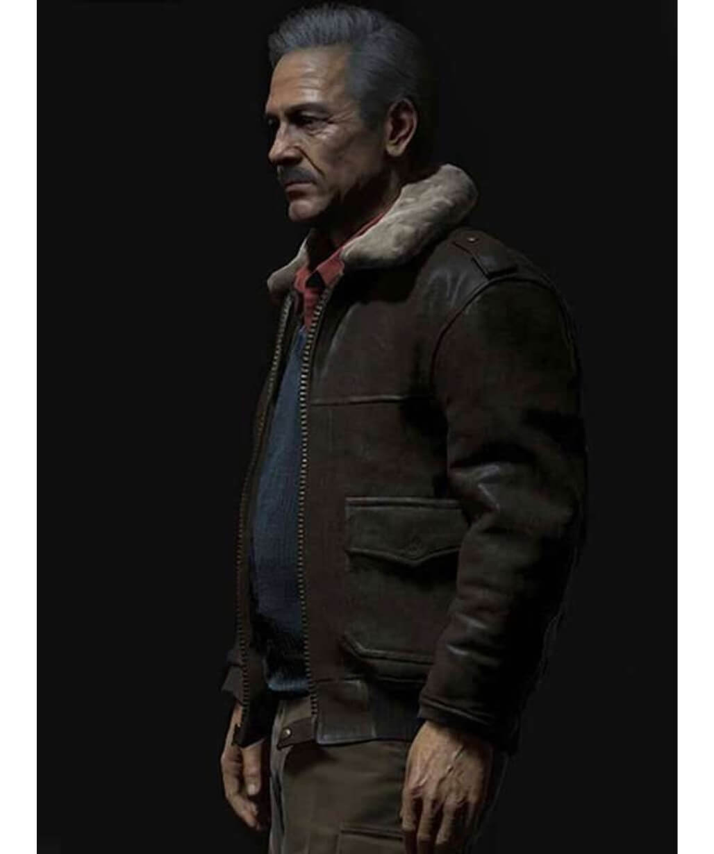 Victor Sullivan Uncharted 4 Aviator Leather Jacket - USA Leather Factory