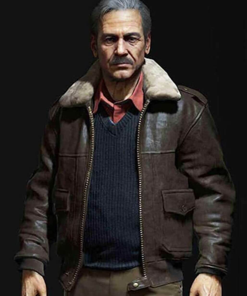 Victor Sullivan Uncharted 4 Aviator Leather Jacket - USA Leather Factory