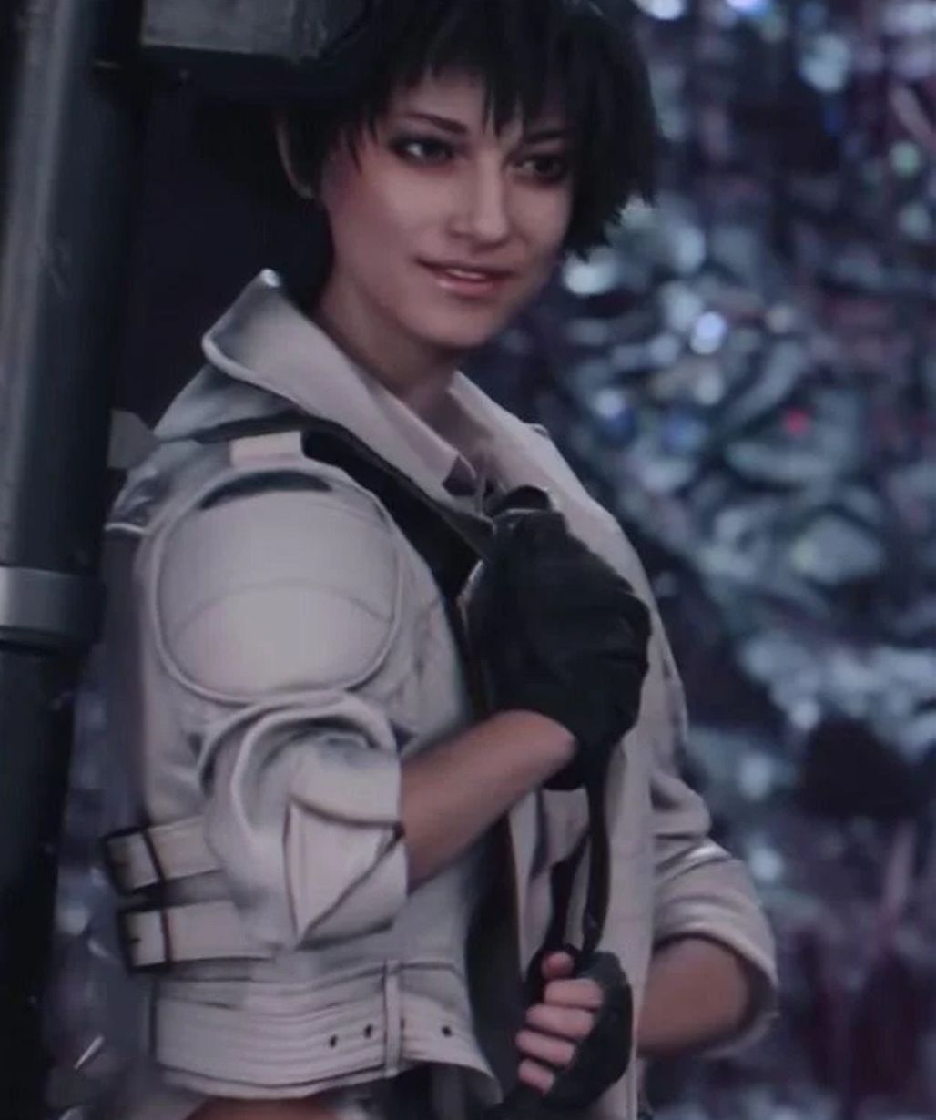 Devil May Cry 5 Lady White Cropped Jacket - USA Leather Factory
