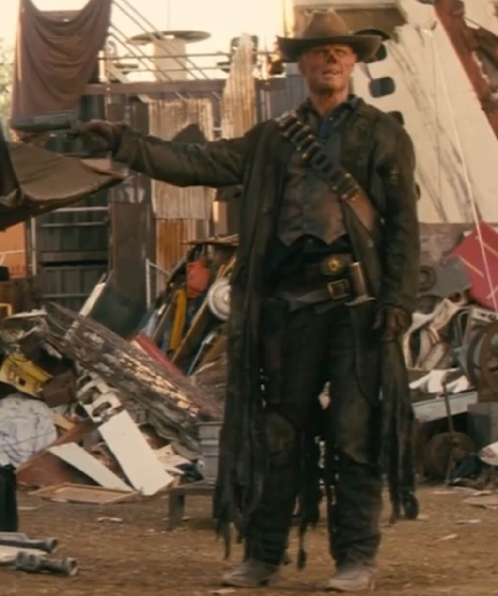 Walton Goggin Fallout The Ghoul Leather Coat