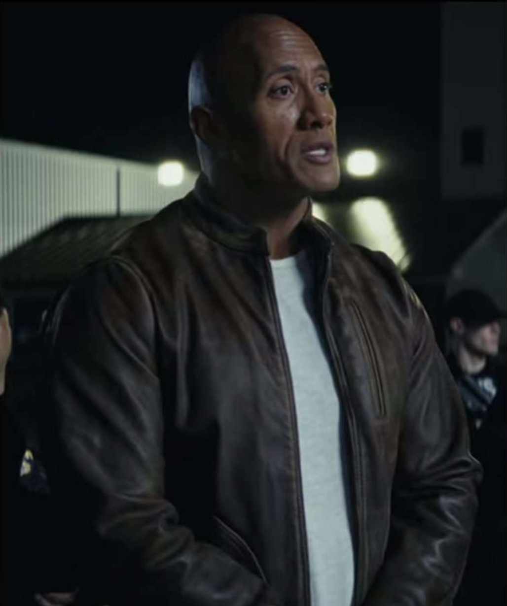Dwayne Johnson Rampage Brown Leather Jacket - USA Leather Factory