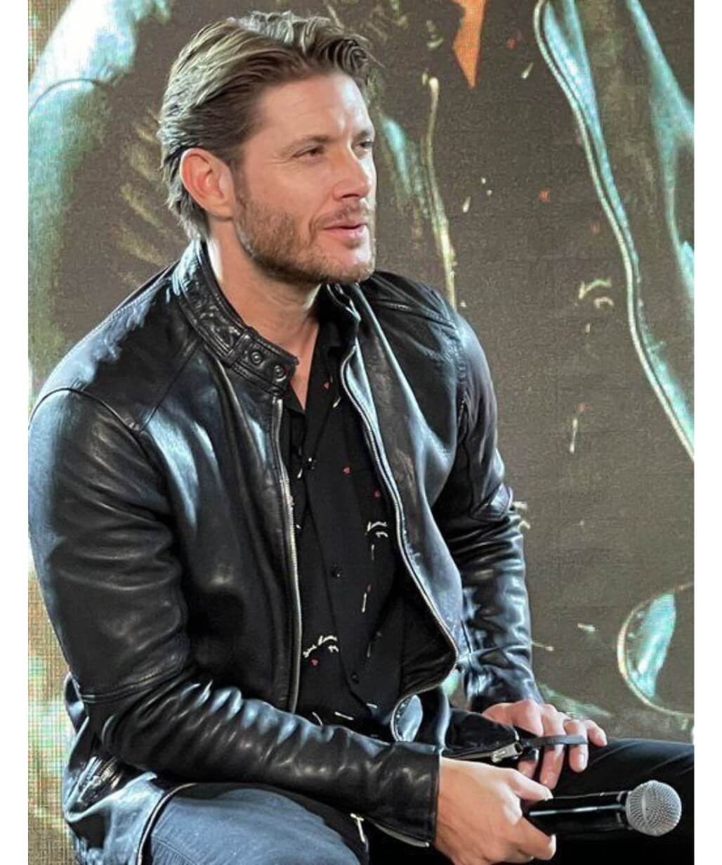 Jensen Ackles Black Leather Jacket - USA Leather Factory