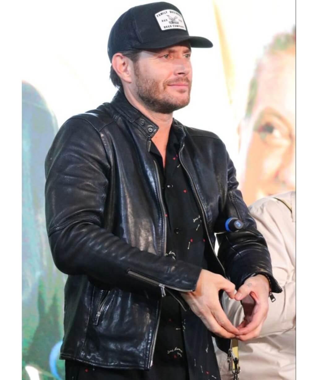 Jensen Ackles Black Leather Jacket - USA Leather Factory