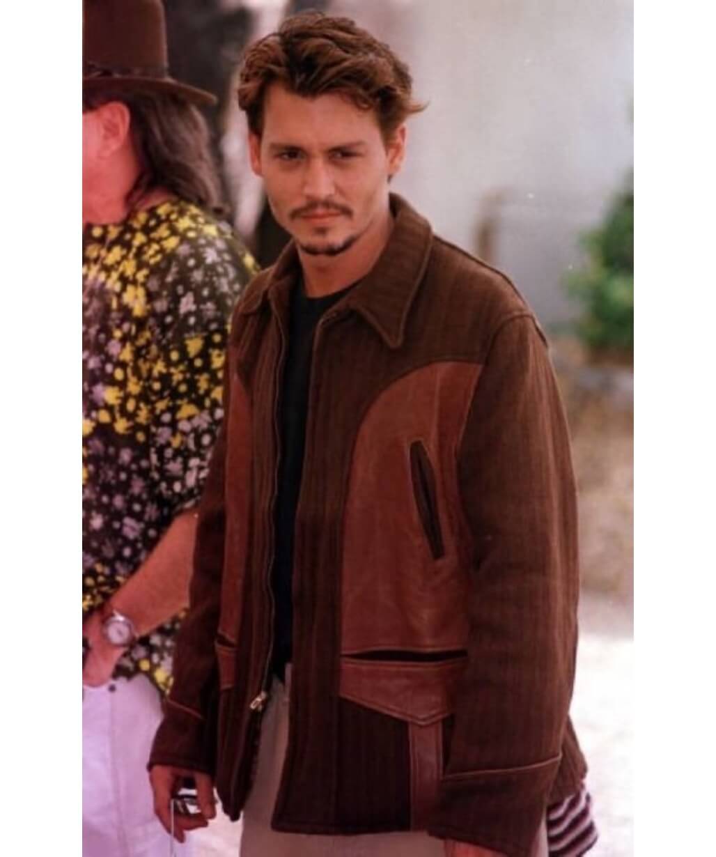 Johnny Depp Men Vintage Brown Wool Jacket - USA Leather Factory
