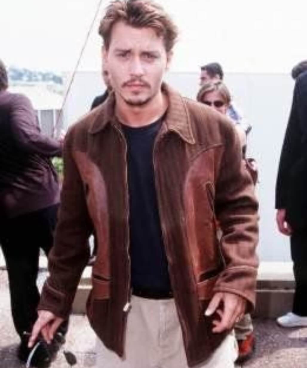 Johnny Depp Men Vintage Brown Wool Jacket - USA Leather Factory