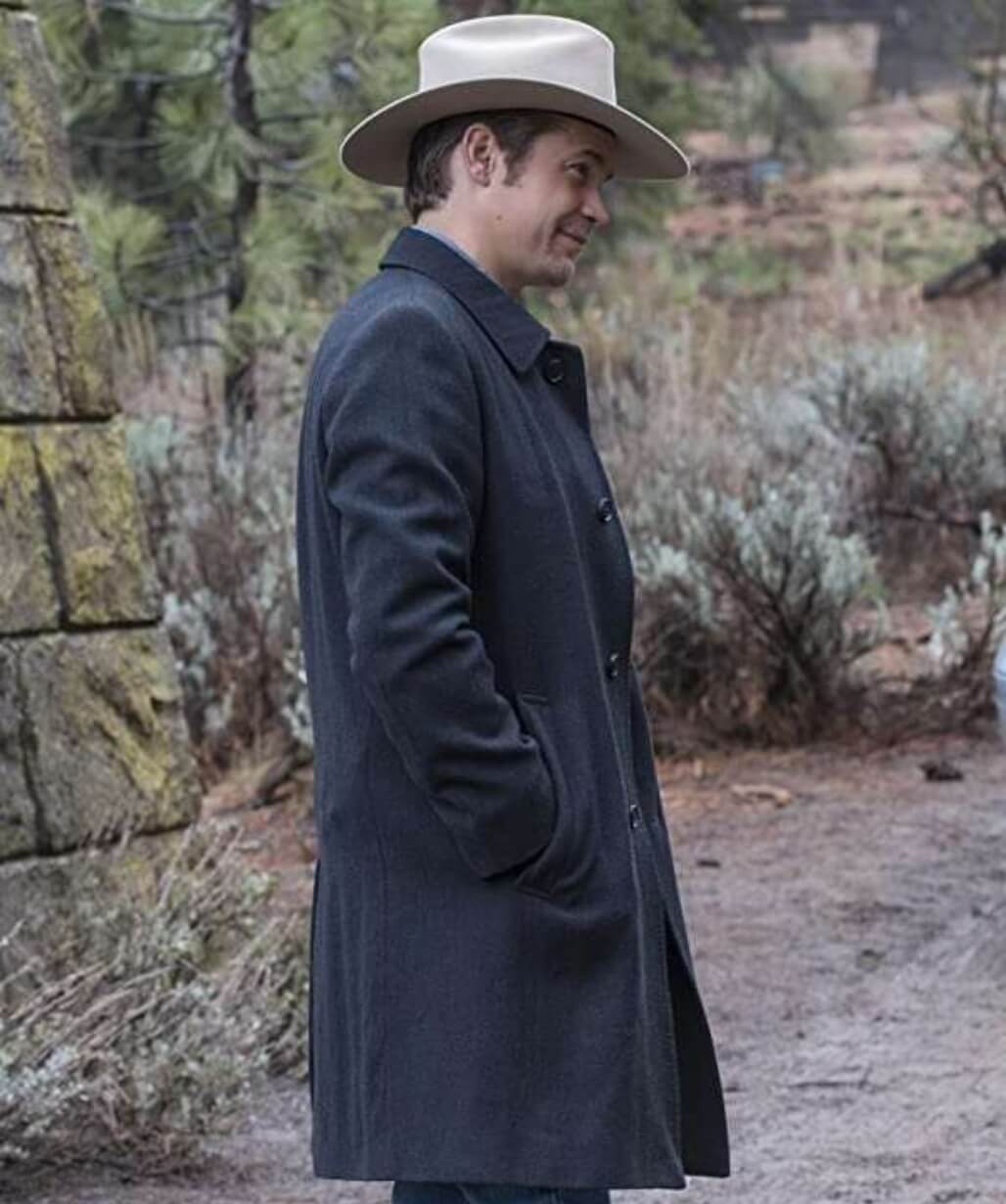 Justified Raylan Givens Black Trench Coat - USA Leather Factory