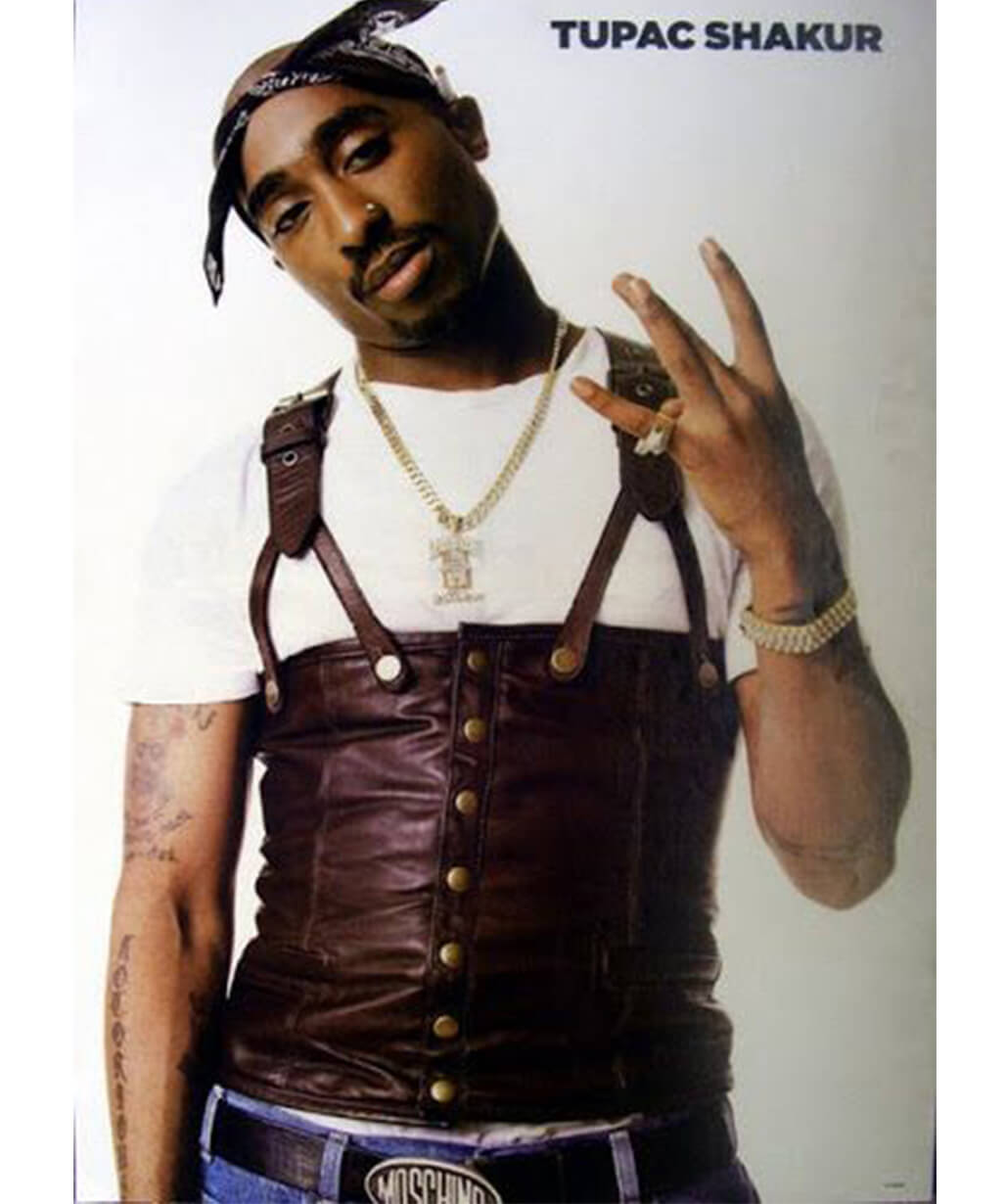 Tupac Amaru Shakur Strap Leather Vest Outfit