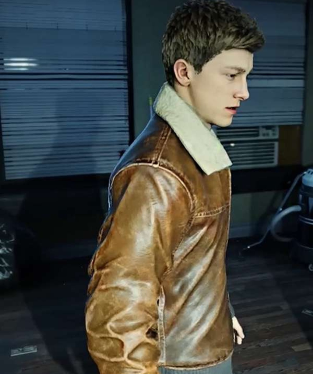 Peter Parker Spider-Man 2 Brown Leather Jacket - USA Leather Factory