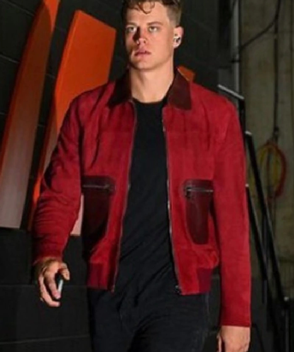 Joe Burrow Red Suede Leather Jacket