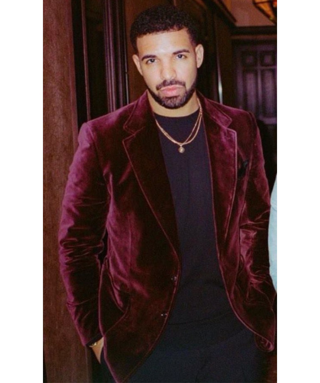 Drake Maroon Velvet Blazer - USA Leather Factory
