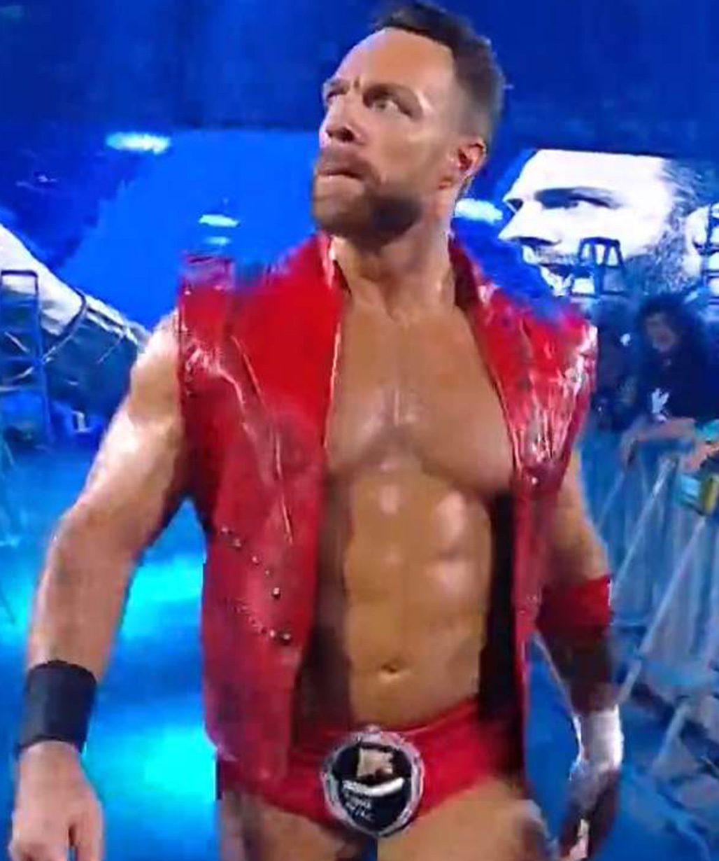 LA Knight WWE Money In The Bank Red Leather Vest