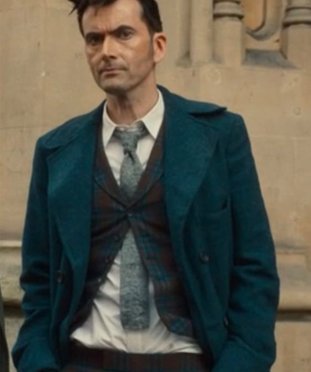 Fourteenth Doctor Who David Tennant Blue Wool Coat