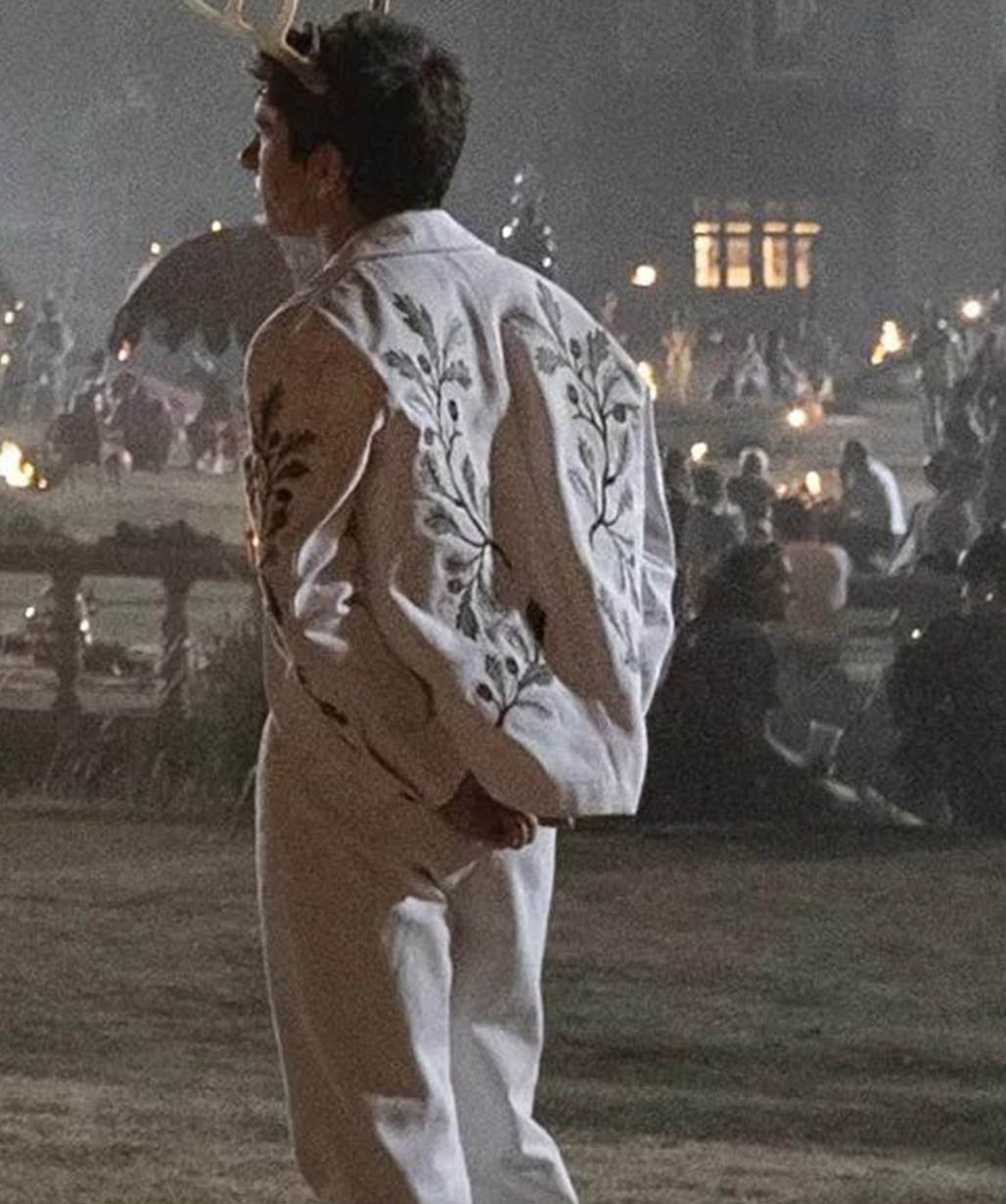 Saltburn Barry Keoghan Leaf Embroidery Jacket