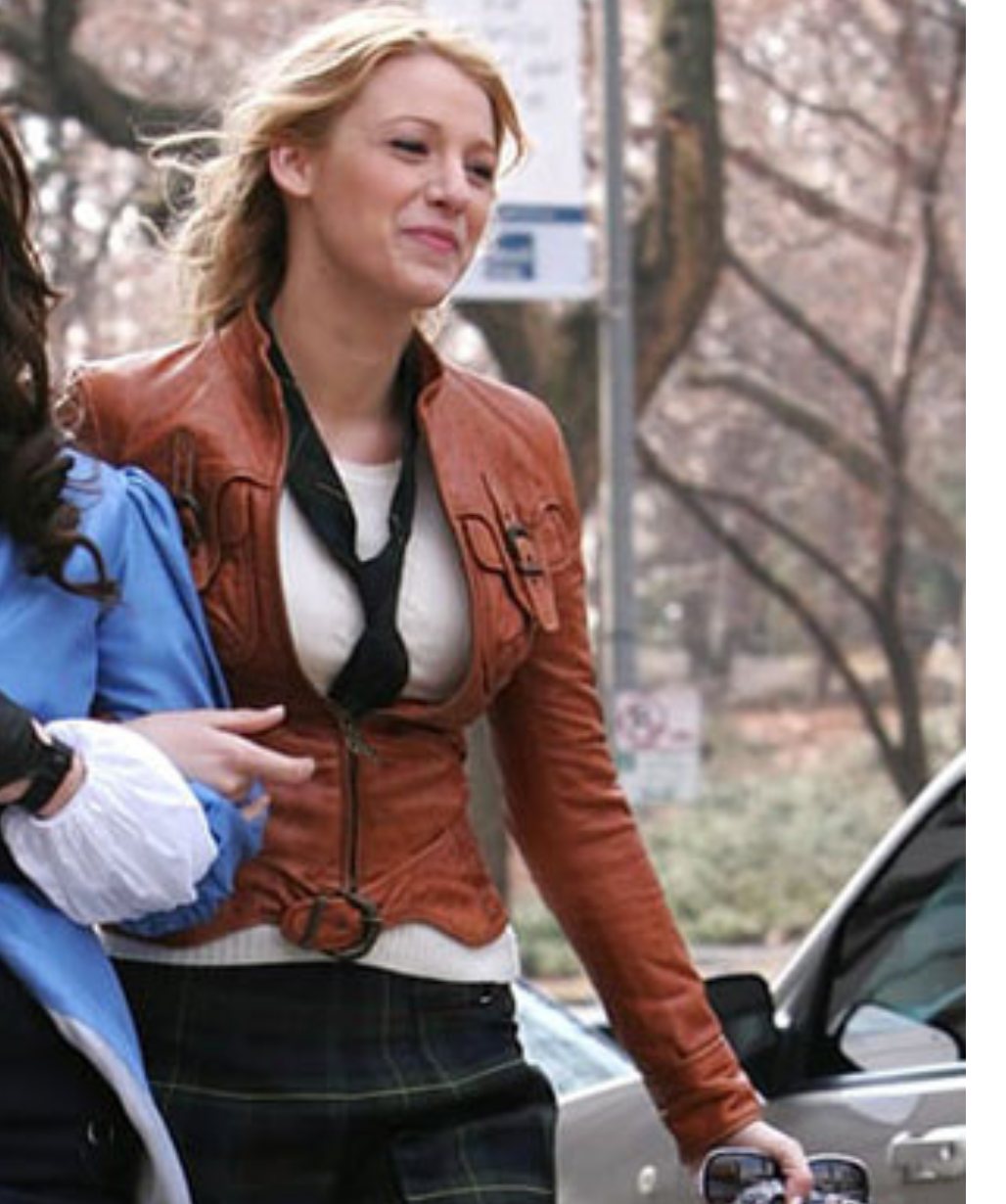 Blake Lively Gossip Girl Brown Leather Jacket - USA Leather Factory