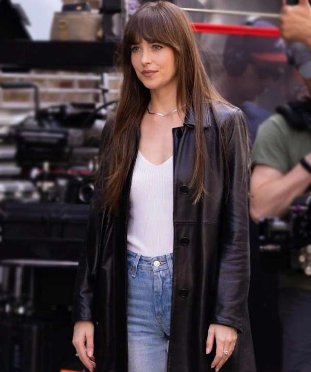 Dakota Johnson Materialists Black Leather Jacket - USA Leather Factory