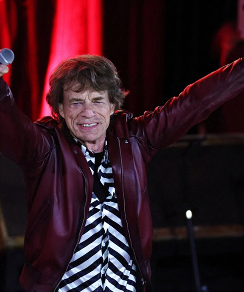 Mick Jagger Maroon Leather Jacket - USA Leather Factory