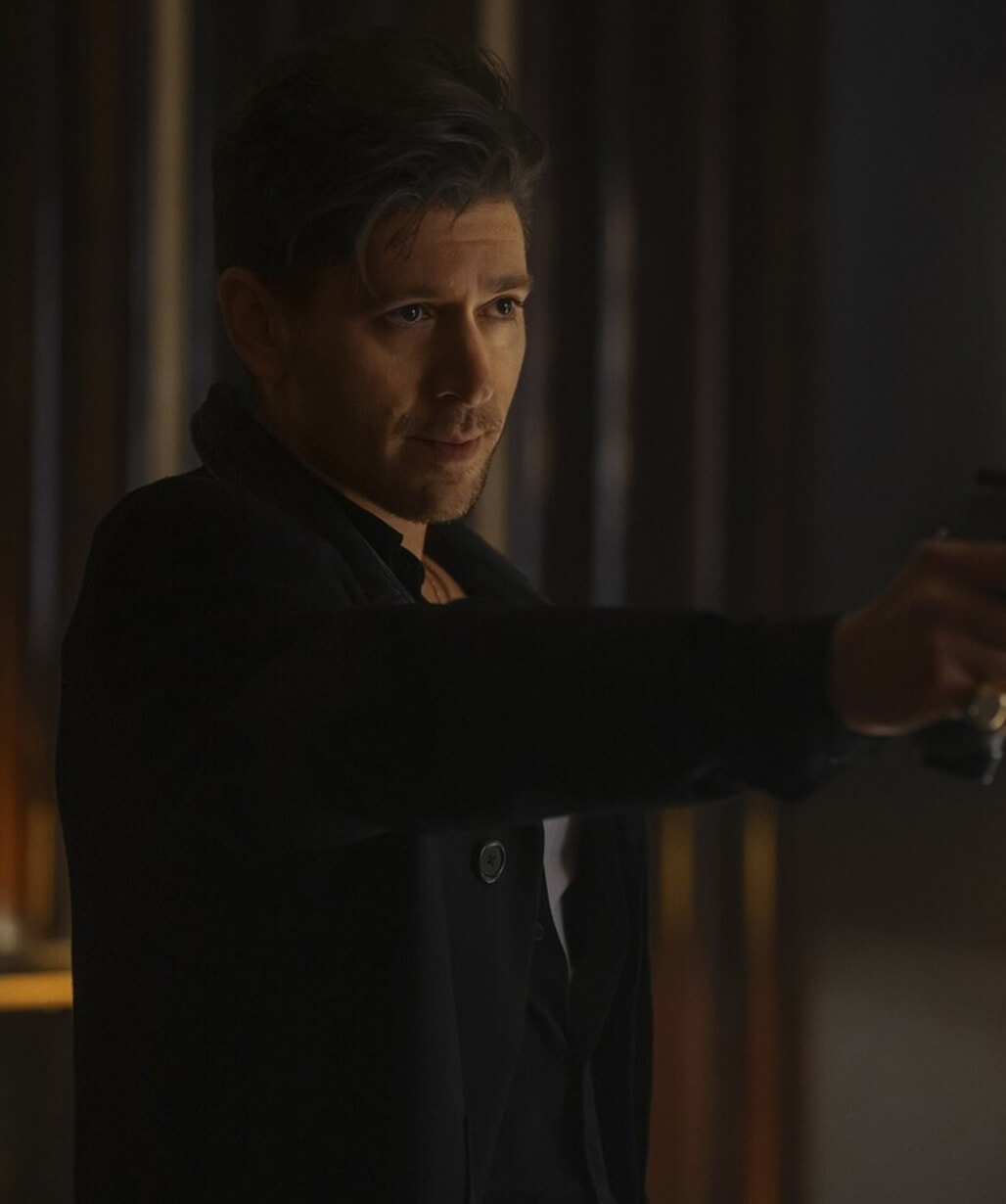 The Penguin 2024 Alberto Falcone Black Coat - USA Leather Factory