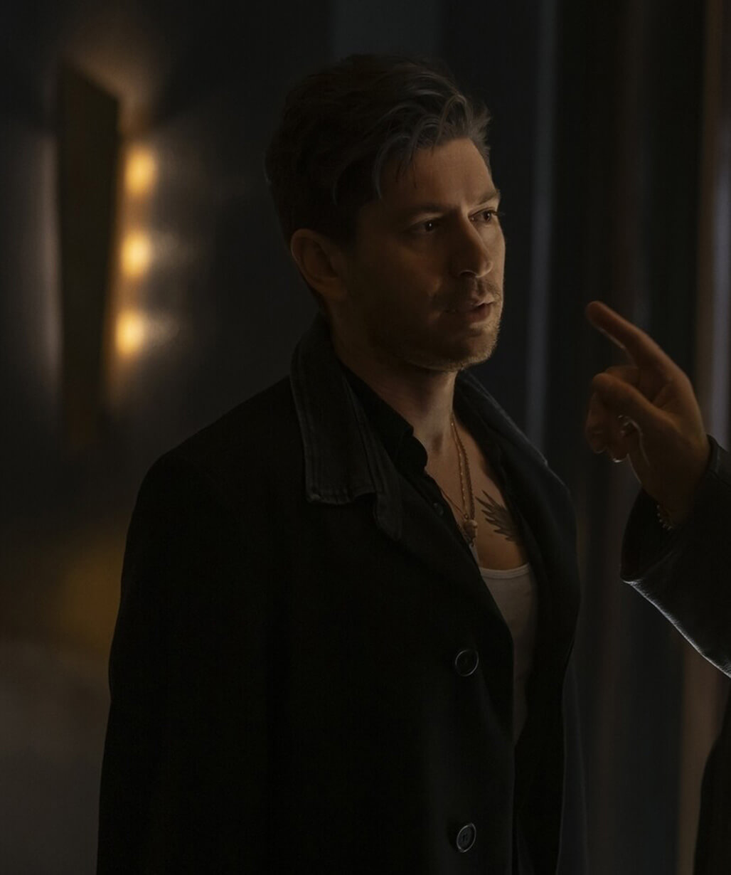 The Penguin 2024 Alberto Falcone Black Coat - USA Leather Factory