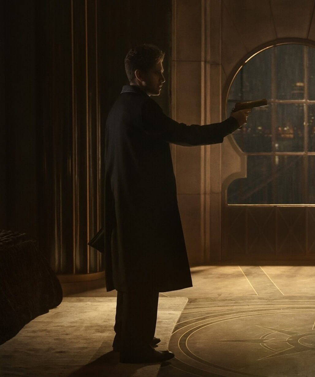 The Penguin 2024 Alberto Falcone Black Coat - USA Leather Factory