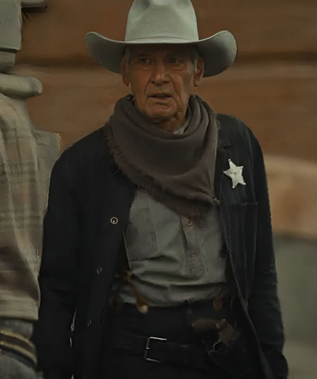 Harrison Ford 1923 Jacob Dutton Black Cotton Jacket