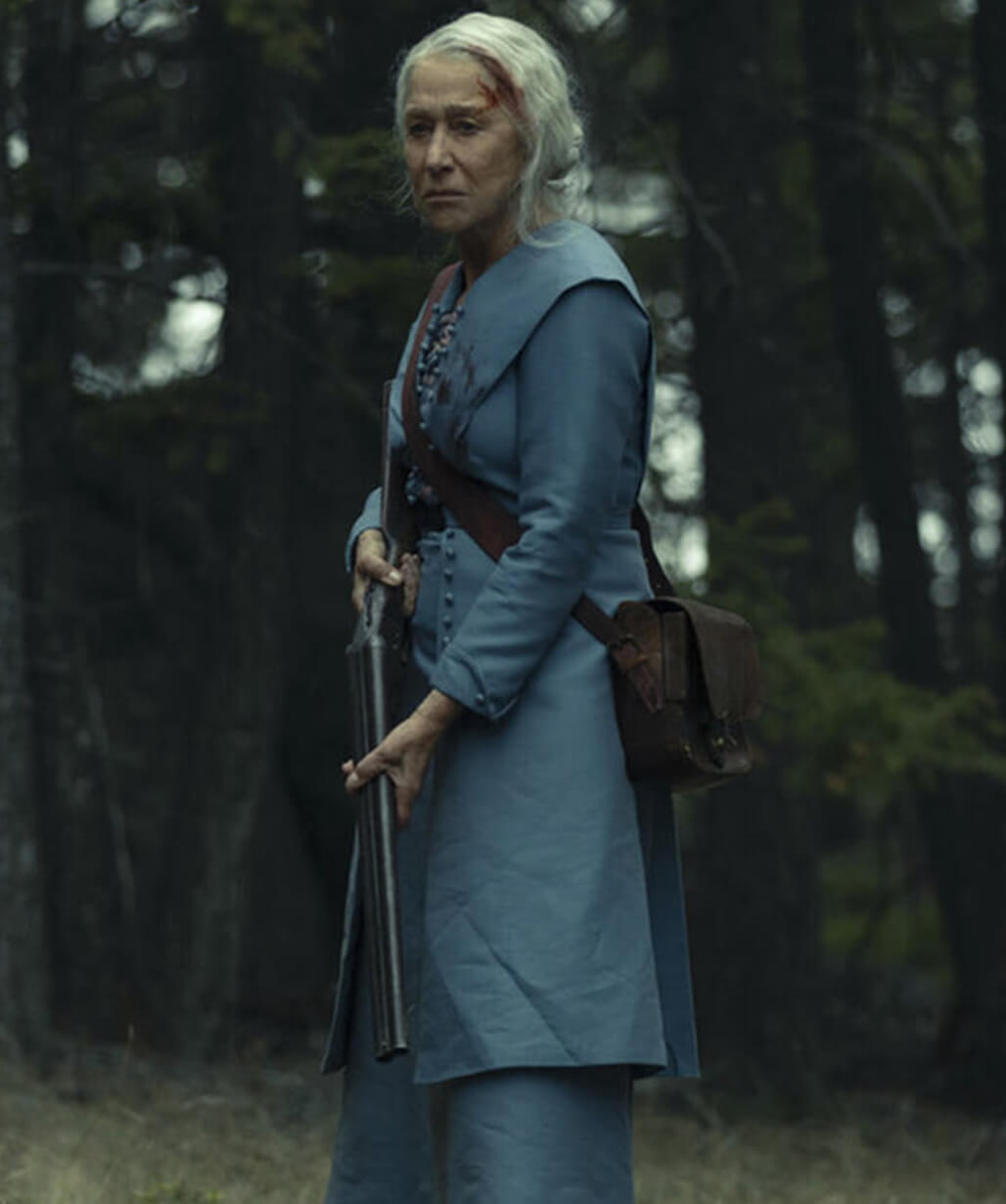 Helen Mirren 1923 Cara Dutton Grey Coat - USA Leather Factory