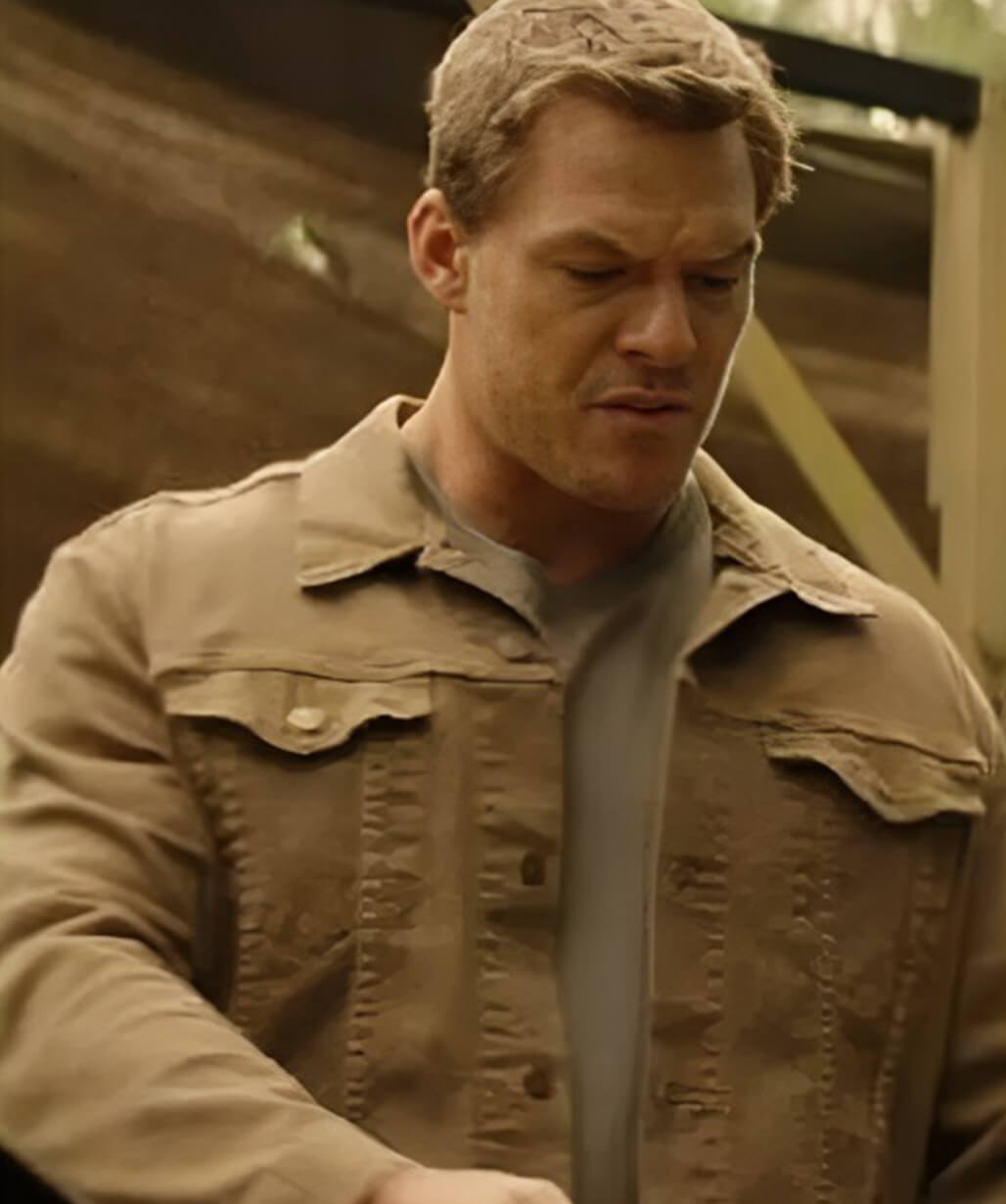 Alan Ritchson Reacher Jack Reacher Brown Cotton Jacket