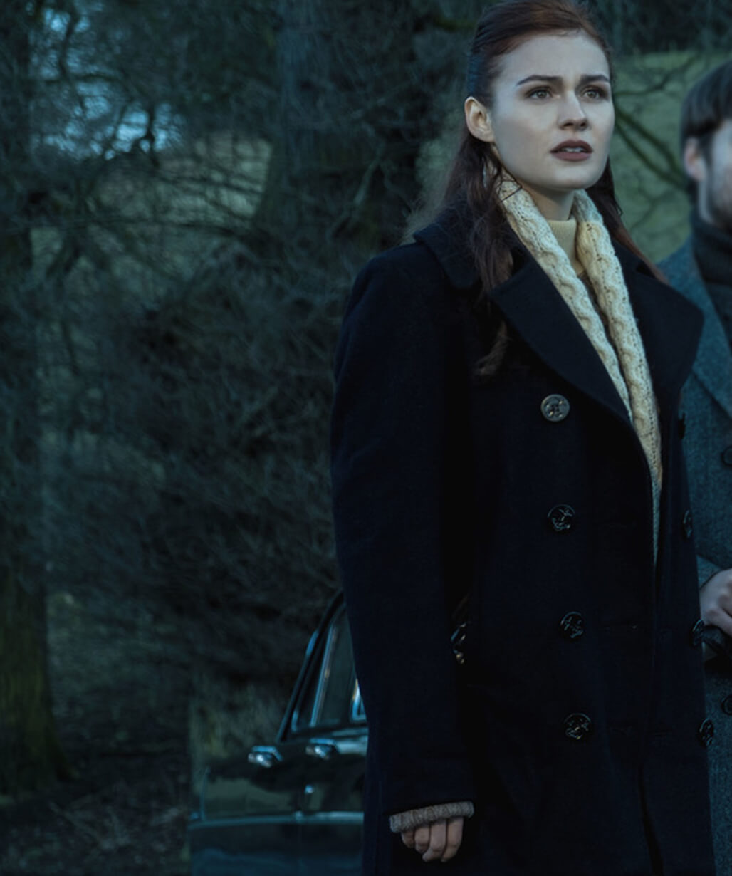 Brianna Randall Outlander S02 Black Wool Coat - USA Leather Factory