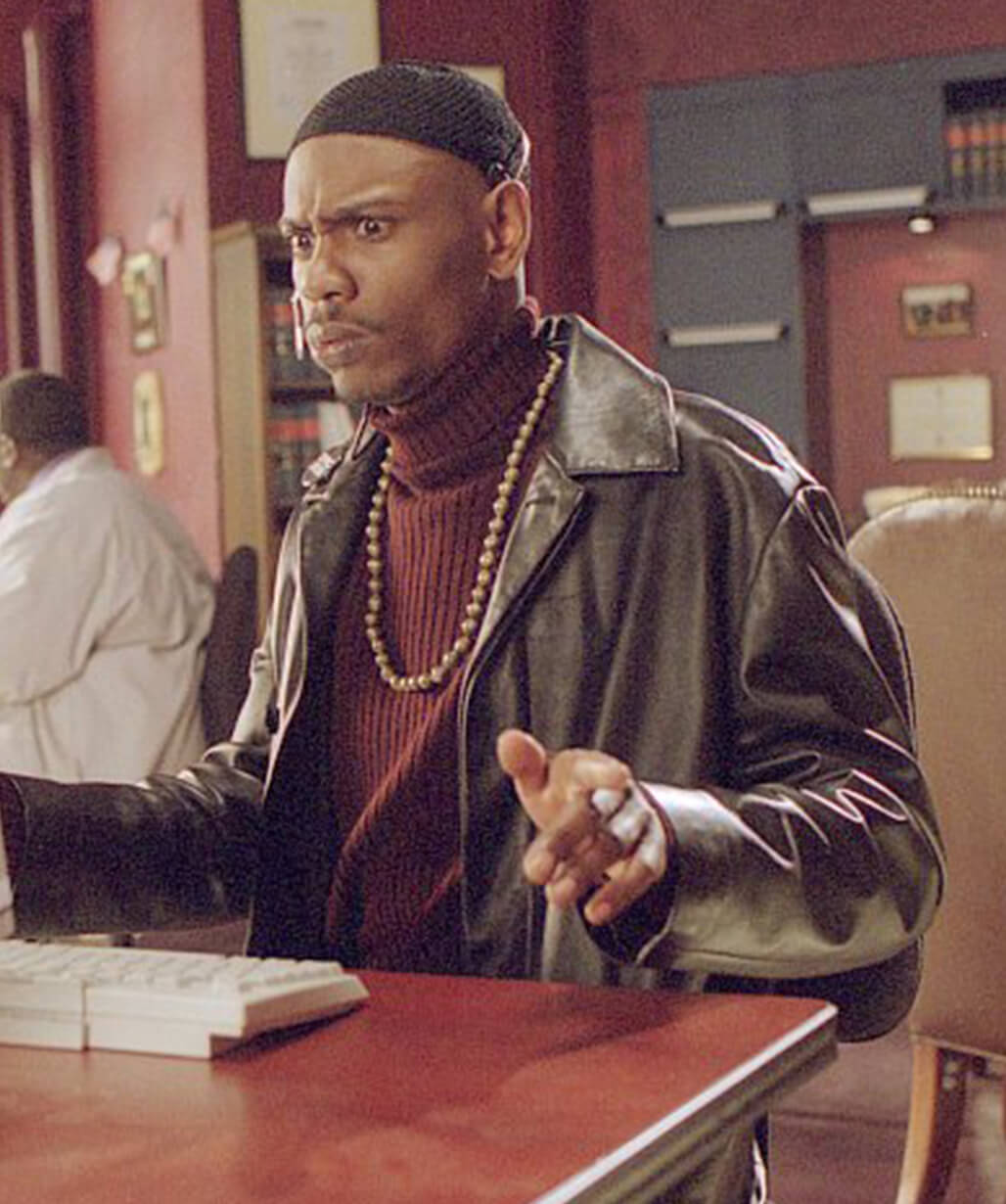 Dave Chappelle Undercover Brother Black Leather Jacket