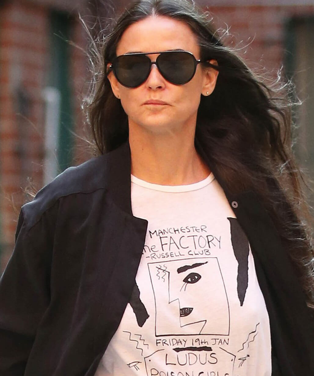 Demi Moore Black Bomber Cotton Jacket - USA Leather Factory