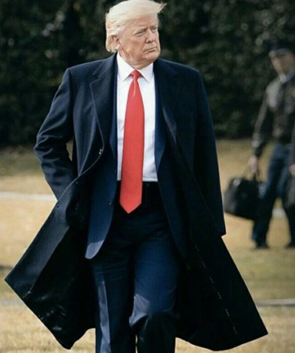 Donald Trump Black Wool Coat - USA Leather Factory