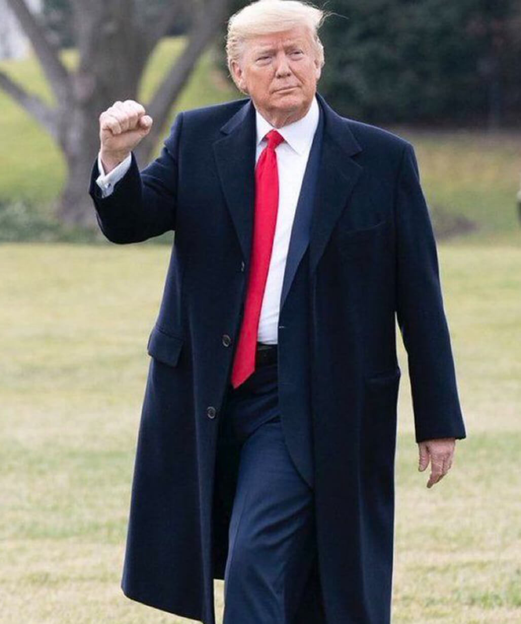 Donald Trump Black Wool Coat - USA Leather Factory