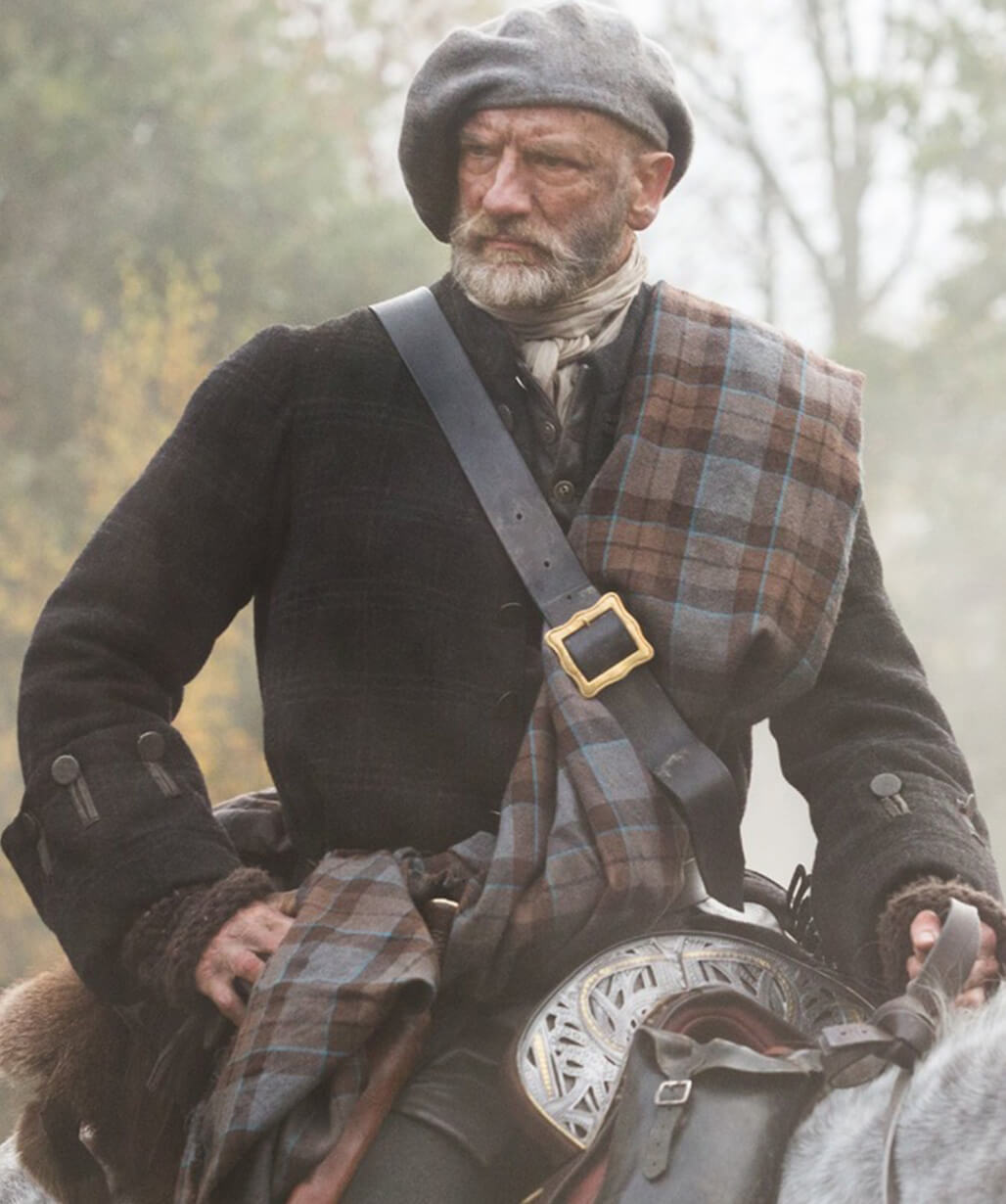 Dougal MacKenzie Outlander S01 Black Wool Coat - USA Leather Factory