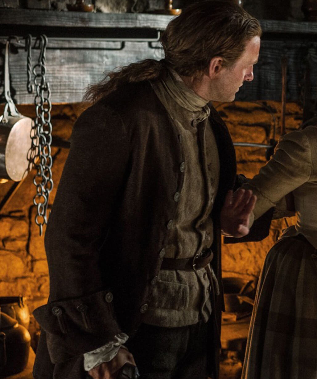 Ian Murray Outlander S01 Brown Coat - USA Leather Factory