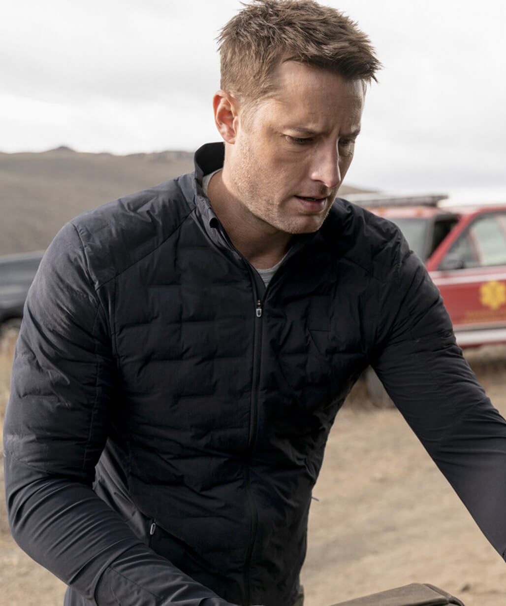Justin Hartley Tracker S1 Black Quilted Jacket - USA Leather Factory