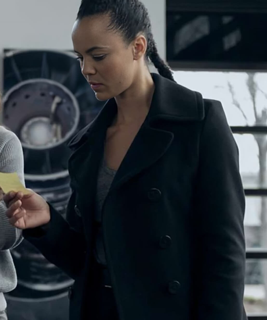 Maria Sten Reacher S2 Black Wool Coat - USA Leather Factory