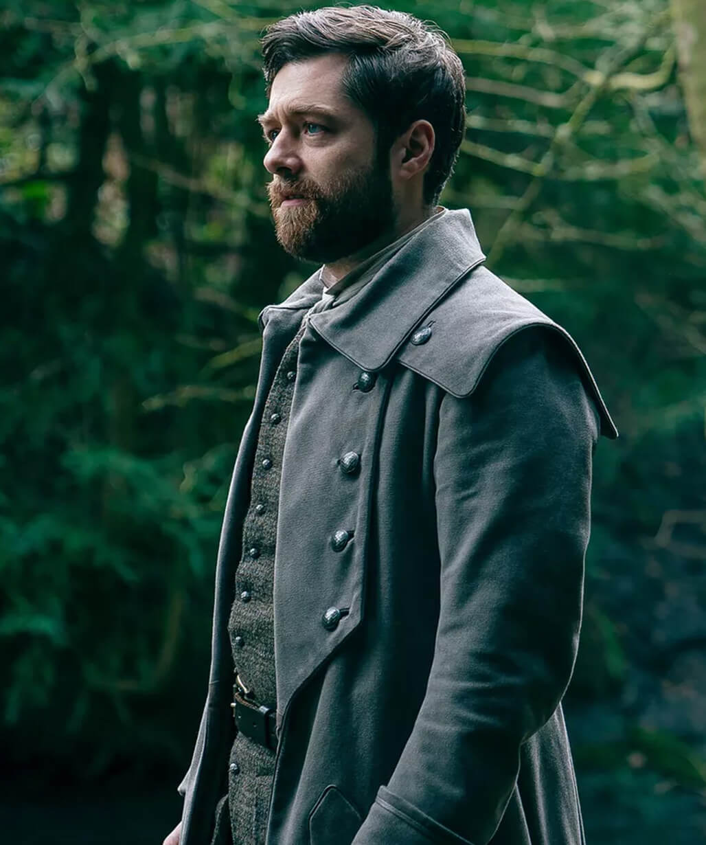 Richard Rankin Outlander Grey Wool Coat - USA Leather Factory