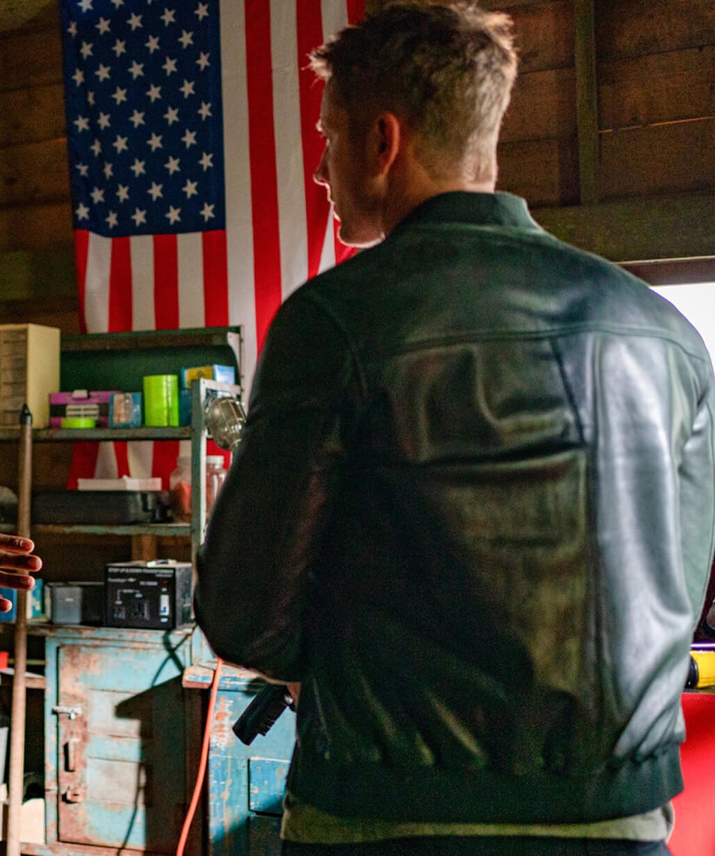 Tracker S2 Colter Shaw Green Bomber Leather Jacket - USA Leather Factory