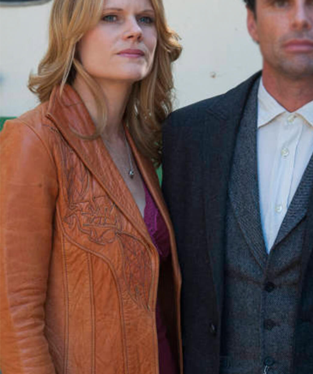 Ava Crowder Justified Tan Leather Blazer