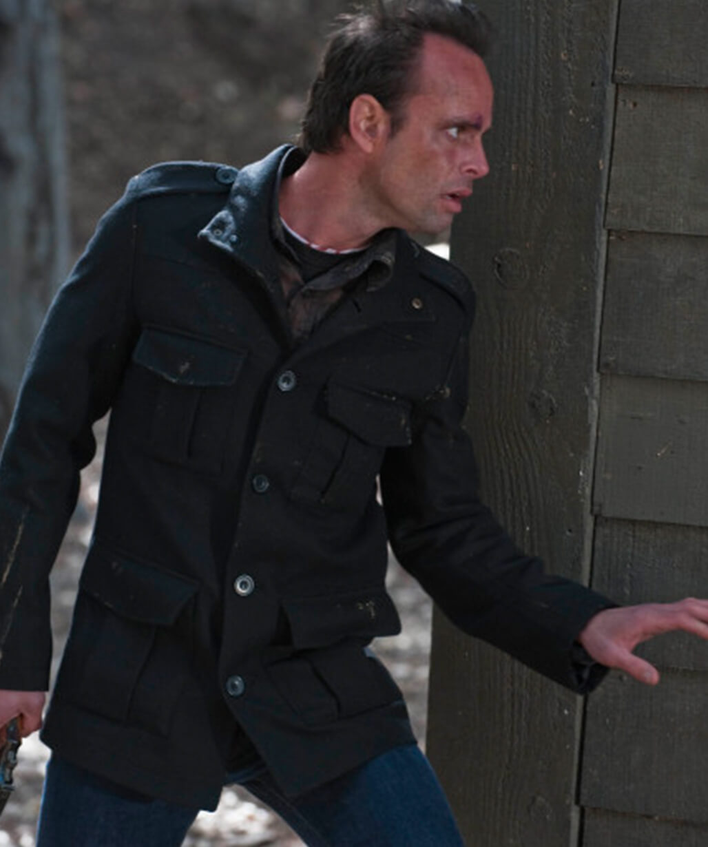 Boyd Crowder Justified Black Wool Coat - USA Leather Factory