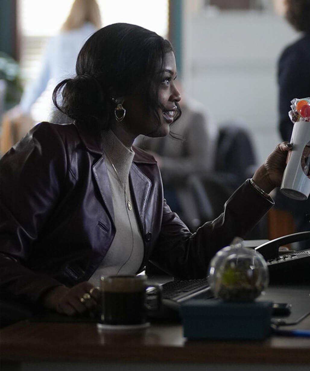 Daphne Forrester High Potential Leather Blazer