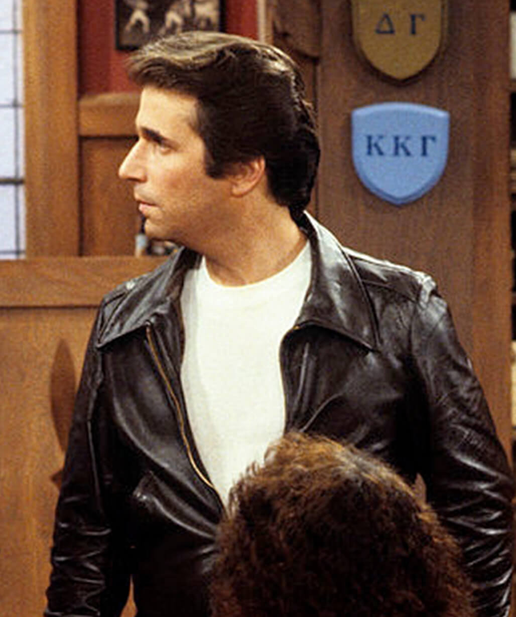 Henry Winkler Happy Days 1974 Black Leather Jacket - USA Leather Factory