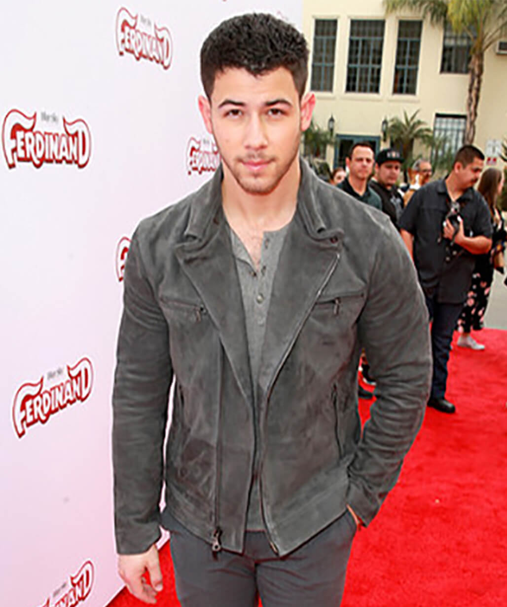 Nick Jonas Grey Suede Leather Jacket - USA Leather Factory