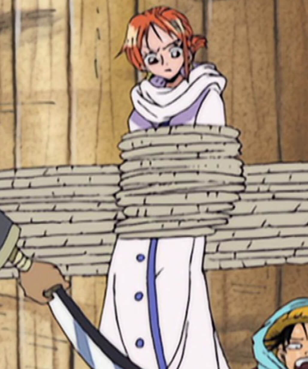 One Piece 1999 Nami White Cotton Coat - USA Leather Factory