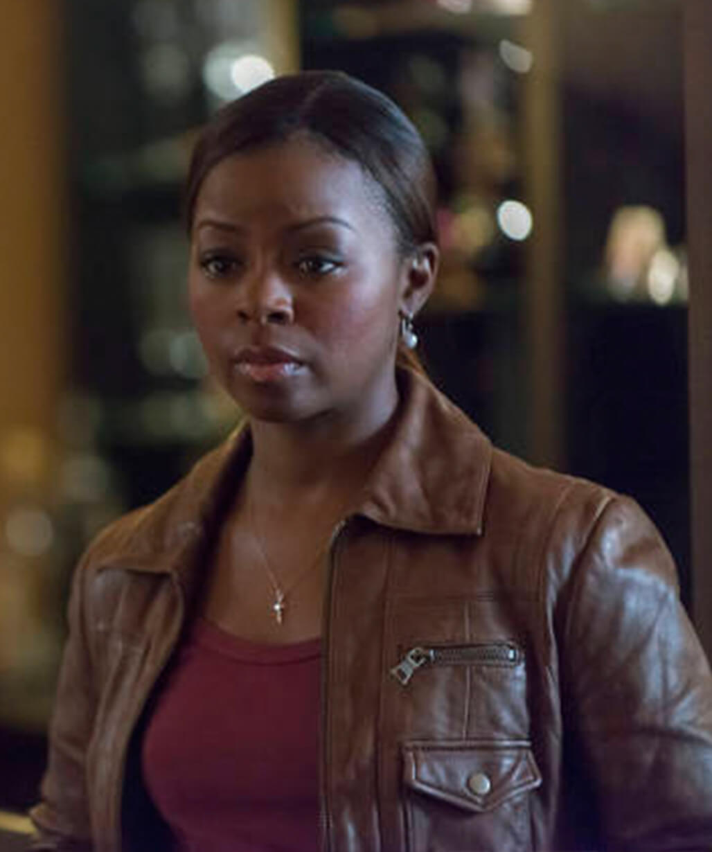 Rachel Brooks Justified Brown Leather Jacket - USA Leather Factory