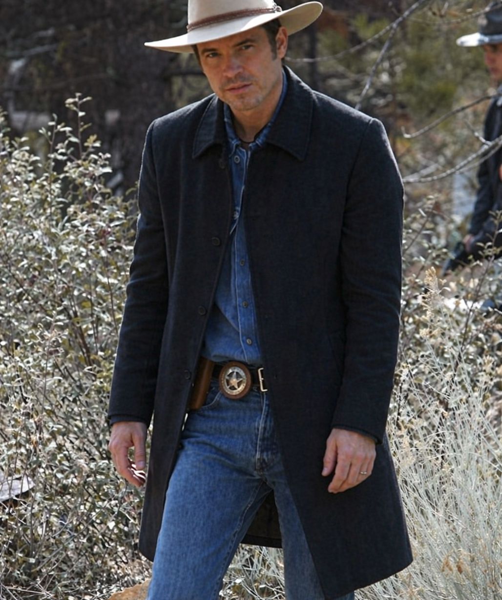 Raylan Givens Justified S06 Black Wool Coat - USA Leather Factory