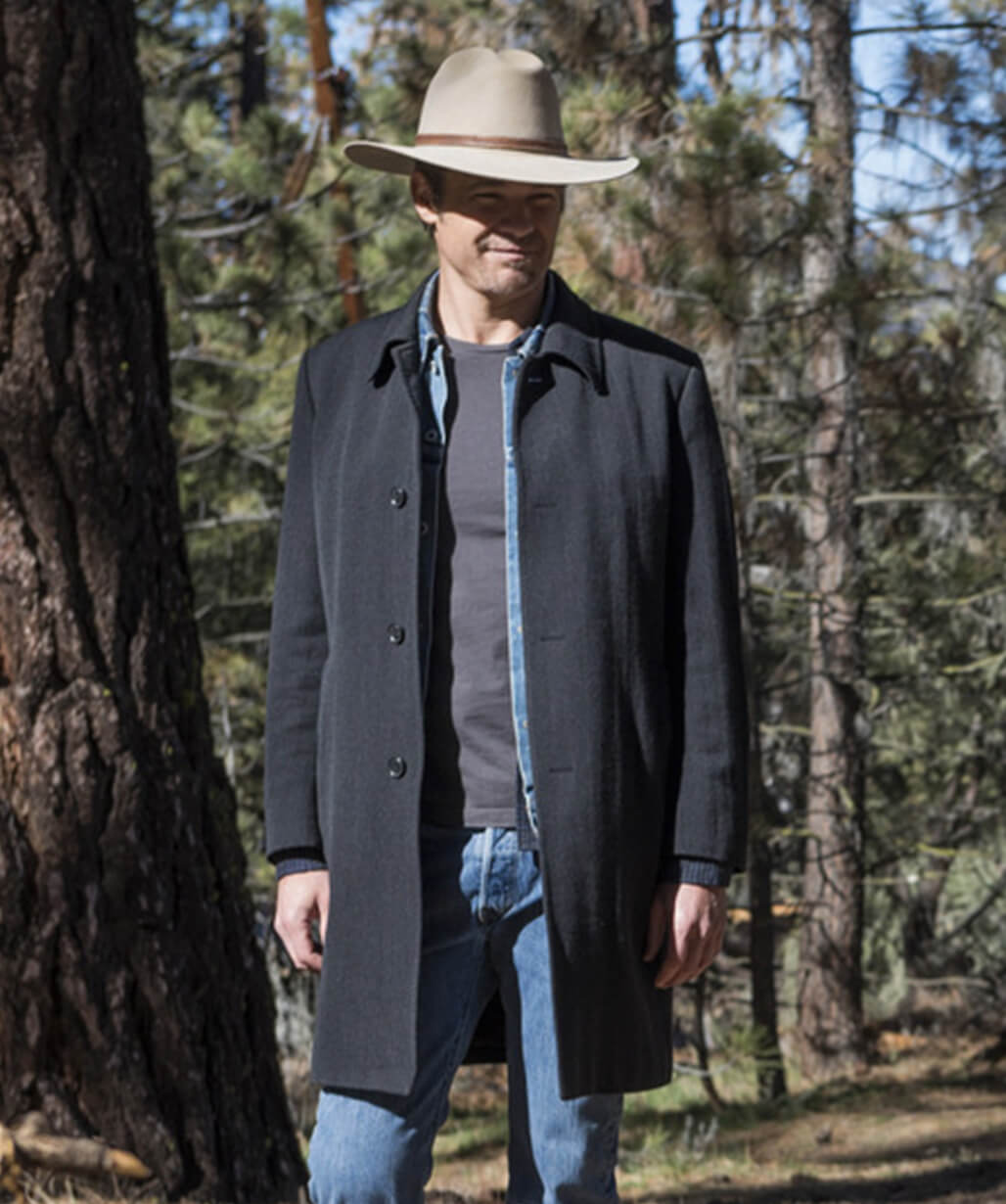 Raylan Givens Justified S06 Black Wool Coat - USA Leather Factory