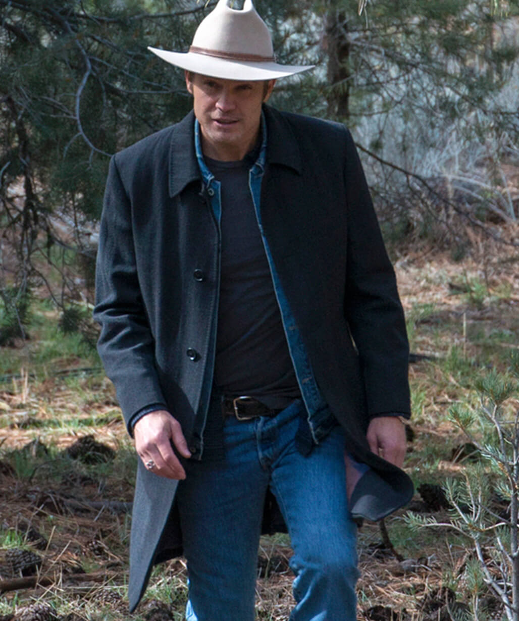 Raylan Givens Justified S06 Black Wool Coat - USA Leather Factory