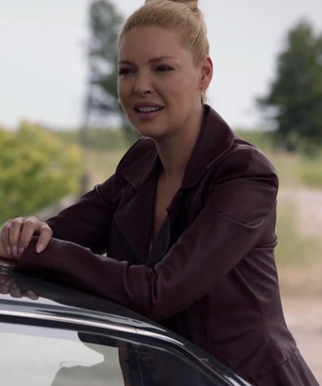 Samantha Wheeler Suits Maroon Leather Jacket