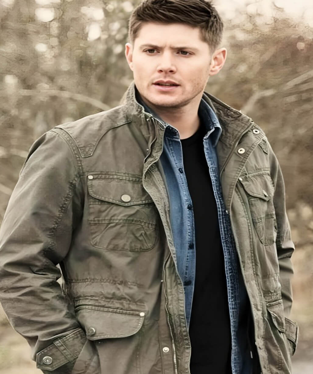 Supernatural S13 Dean Winchester Green Cotton Jacket