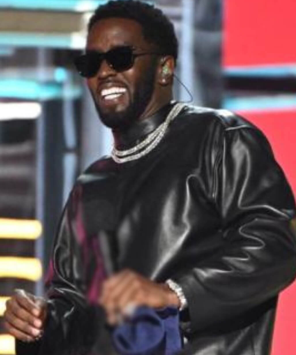 Billboard Music Award Sean Diddy Black Leather Jacket